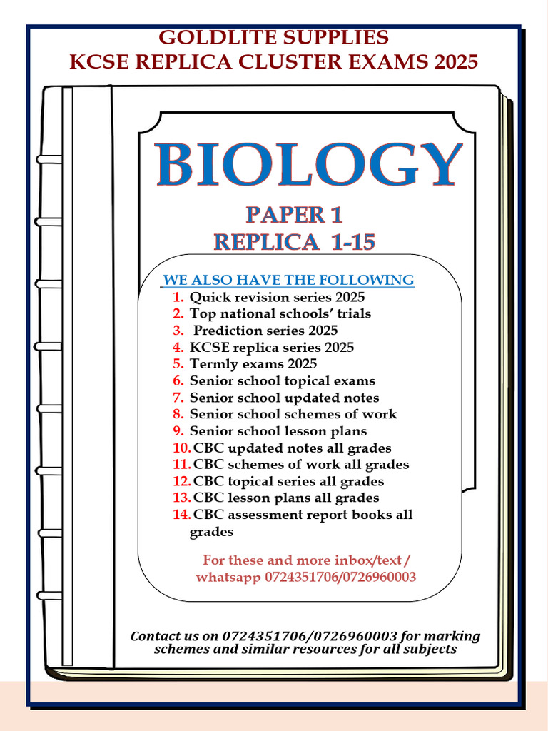 Kcse Replica Bio PP1 2025 | PDF | Seed | Biology