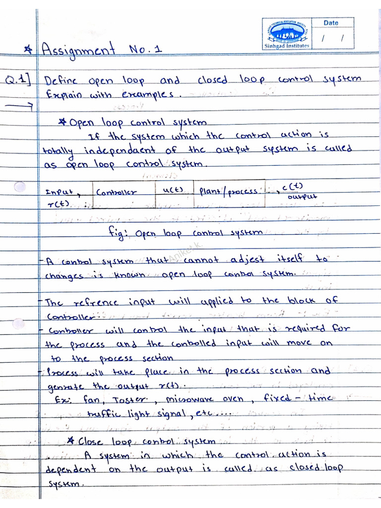 Control System Assignment -+1 | PDF