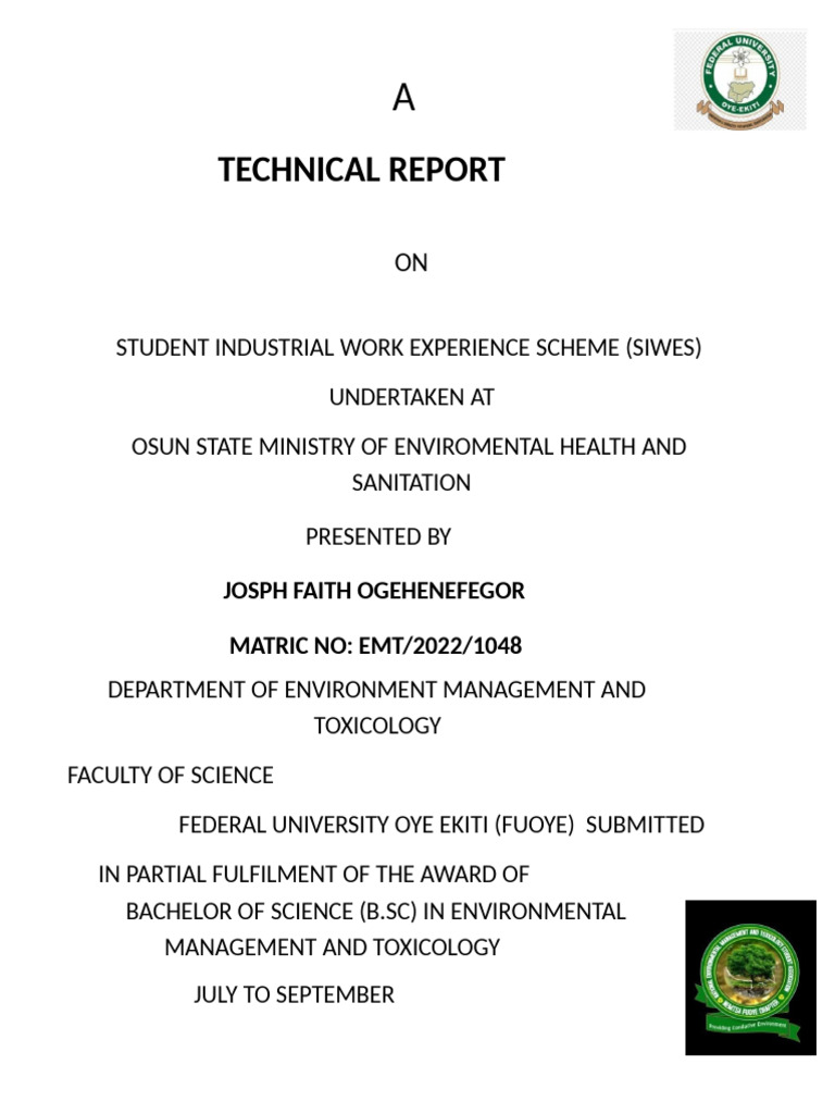 Joseph Faith Ogehenefegor Emt - 2023-1048 | PDF | Water Purification ...