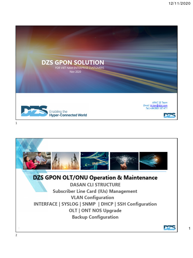 DZS OLT Basic Configuration Guide v1.6 | PDF | Network Switch | Command ...