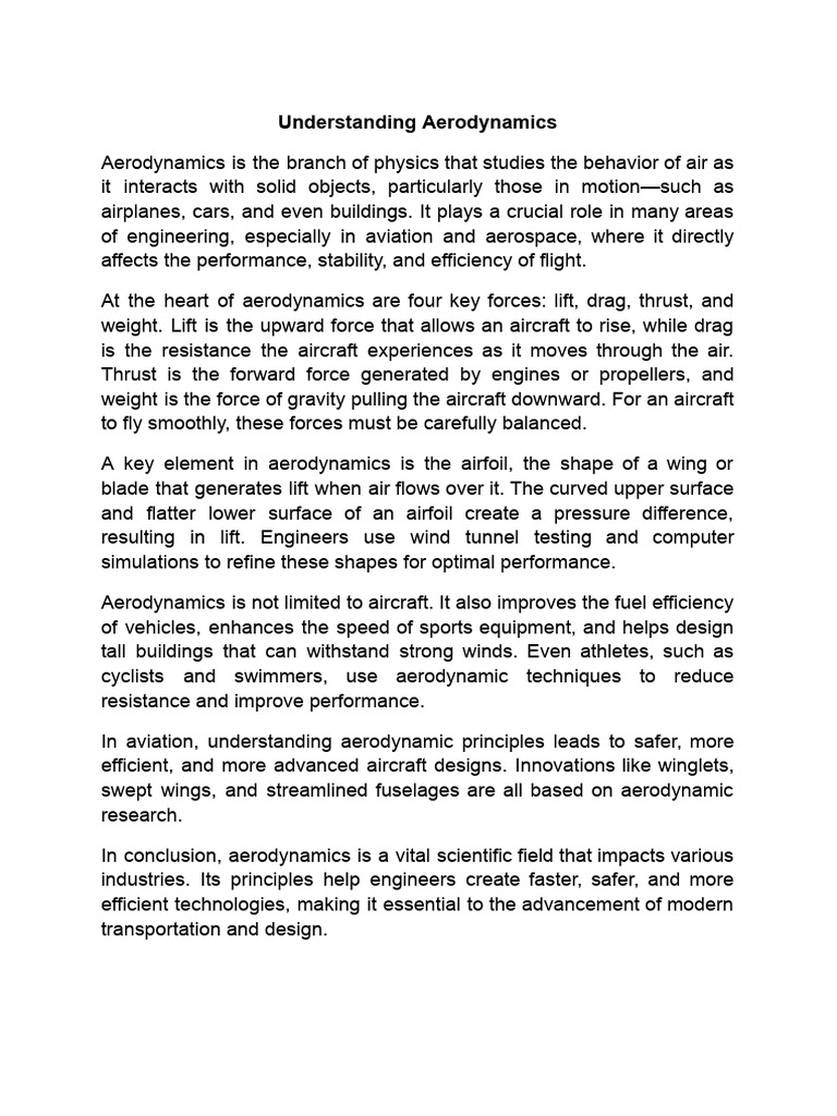 Understanding Aerodynamics | PDF