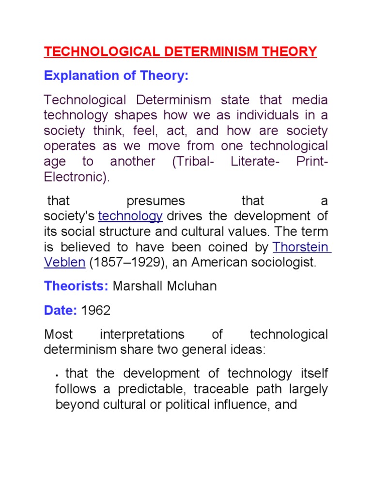 Technological Determinism Theory | PDF | Philosophical Movements | Truth