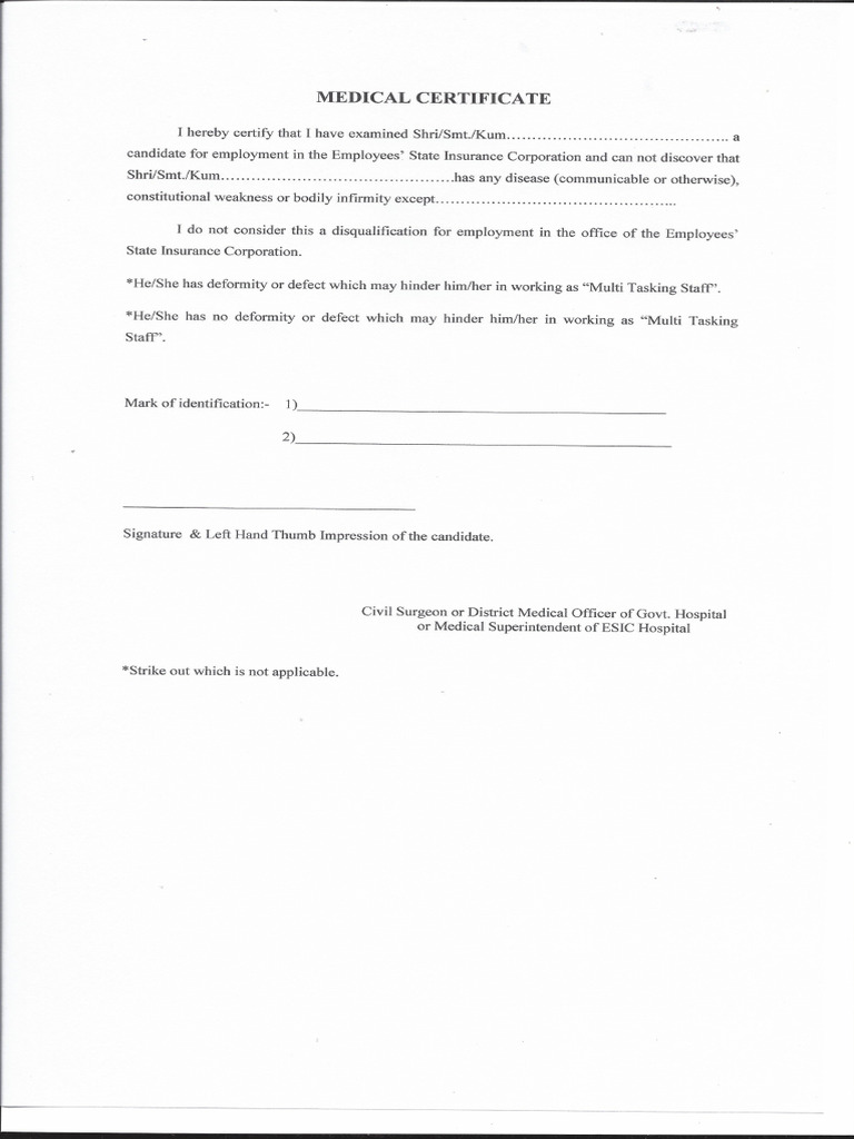 Medical Certificate & Declaration | PDF