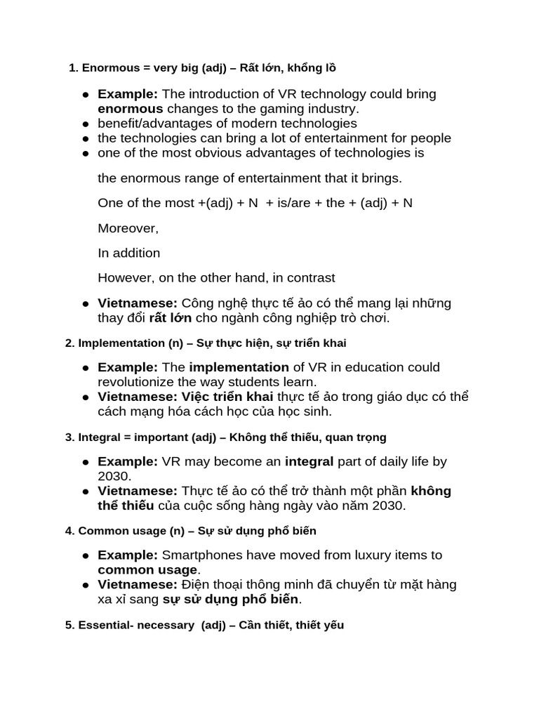 Vocabulary For Unit 6 | PDF