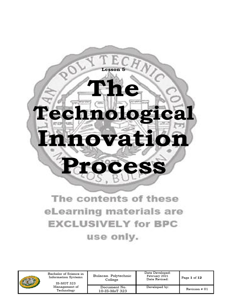 Technological Innovation Process Overview | PDF