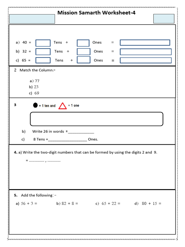 Mission Samarth Mathematics Worksheet | PDF | Rupee | Mathematics