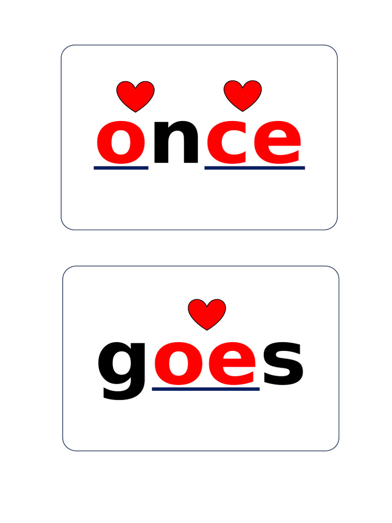 Heart Words Flashcard Grade 2 | PDF
