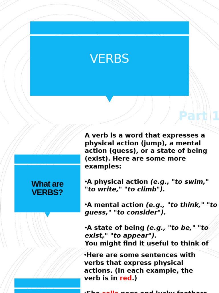 Understanding Verbs for 1st Graders | PDF | Grammatical Tense | Verb