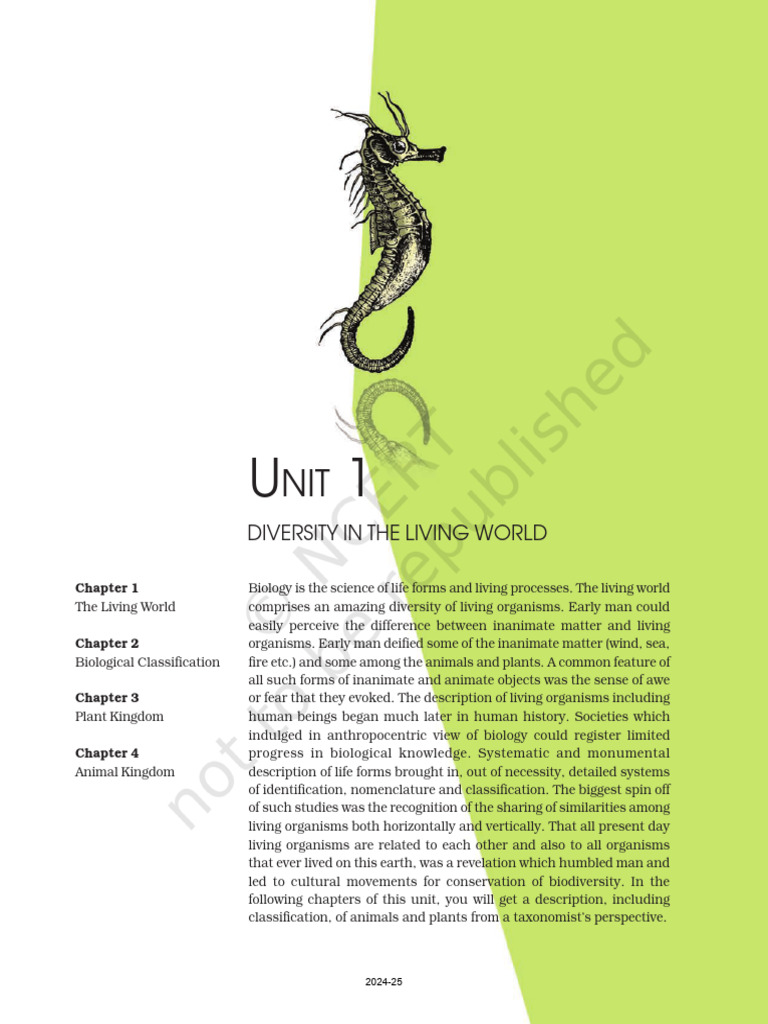 NCERT Class XI Chapter 1 | PDF | Taxonomy (Biology) | Taxon