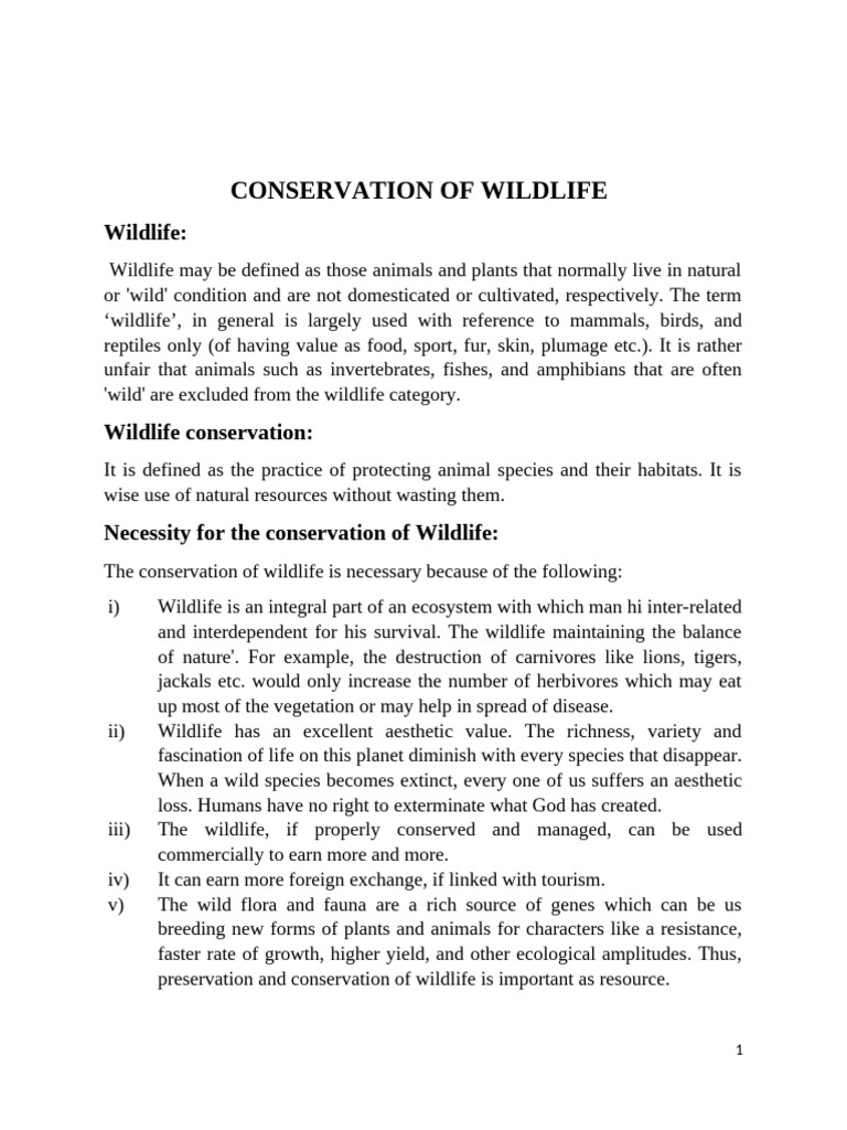 Wildlife Conservation Strategies Explained | PDF | Wildlife ...