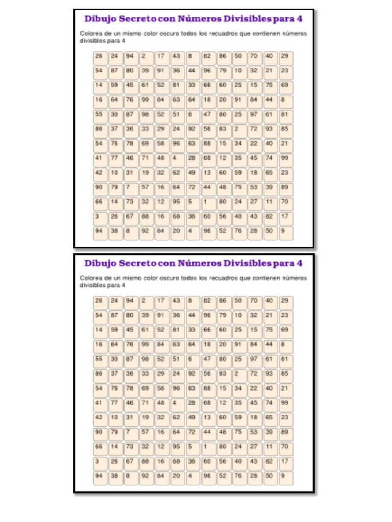 Actividad Divisibilidad Entre 4 | PDF