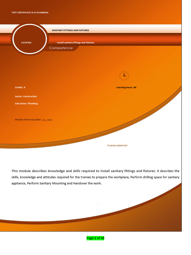 Sanitary Fittings Installation Guide | PDF | Valve | Drill