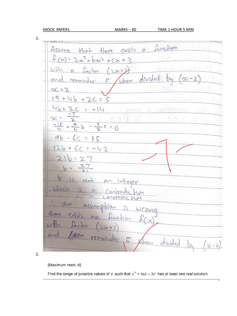 Mock Paper 1: Exam Format and Details | PDF