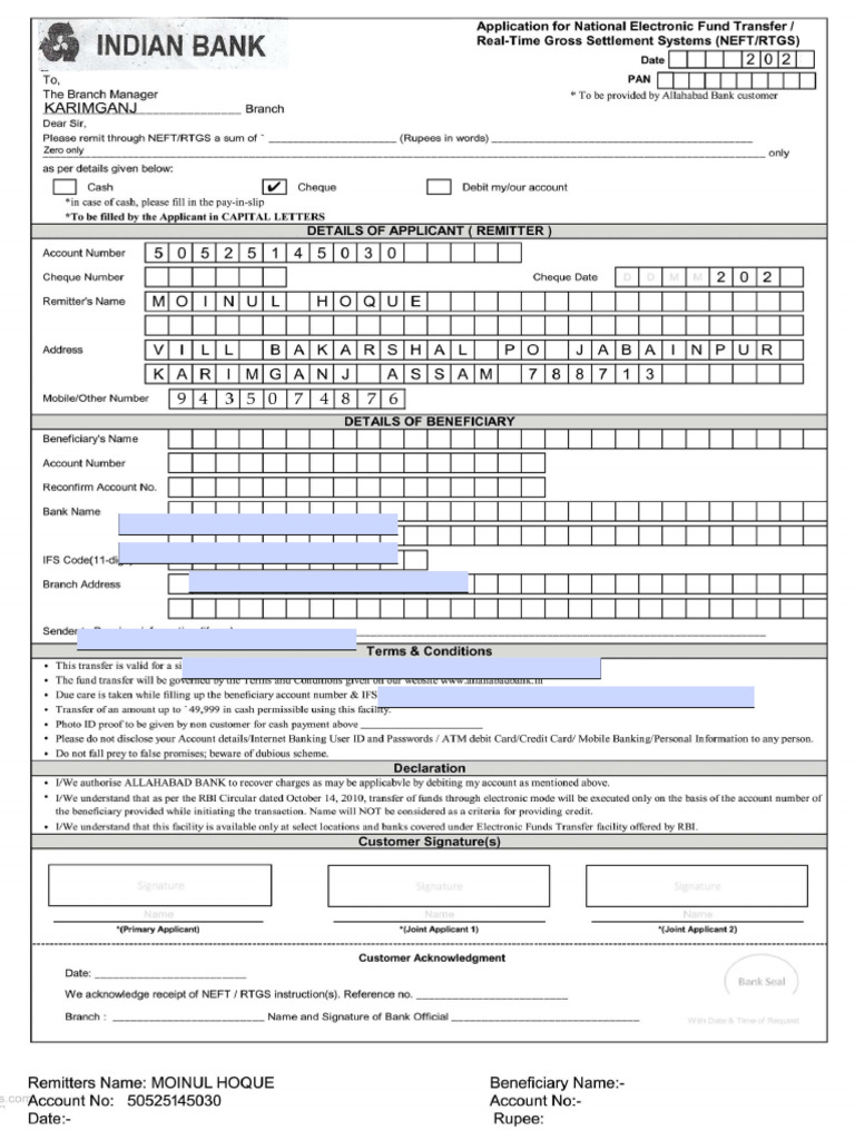 Editable Beneficiary Form | PDF