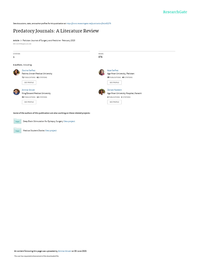 Predatory Journals Literature Review | PDF | Open Access | Academic ...