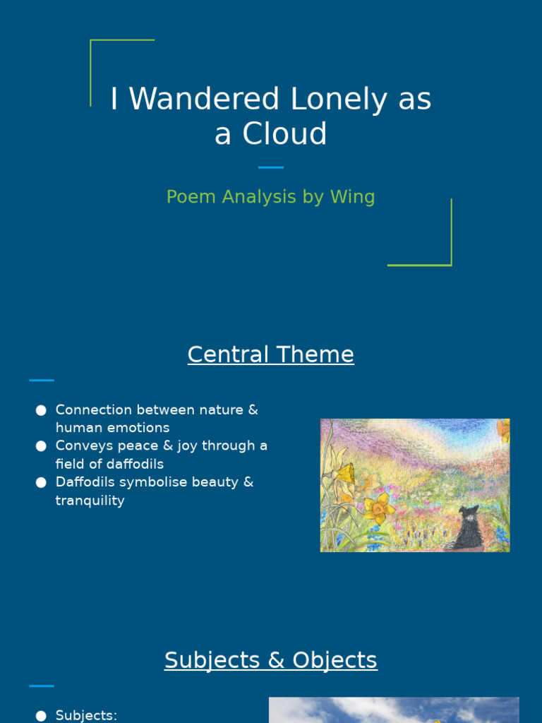2024 G9 SEM I Writing - Poem Analysis - I Wandered Lonely As A Cloud | PDF