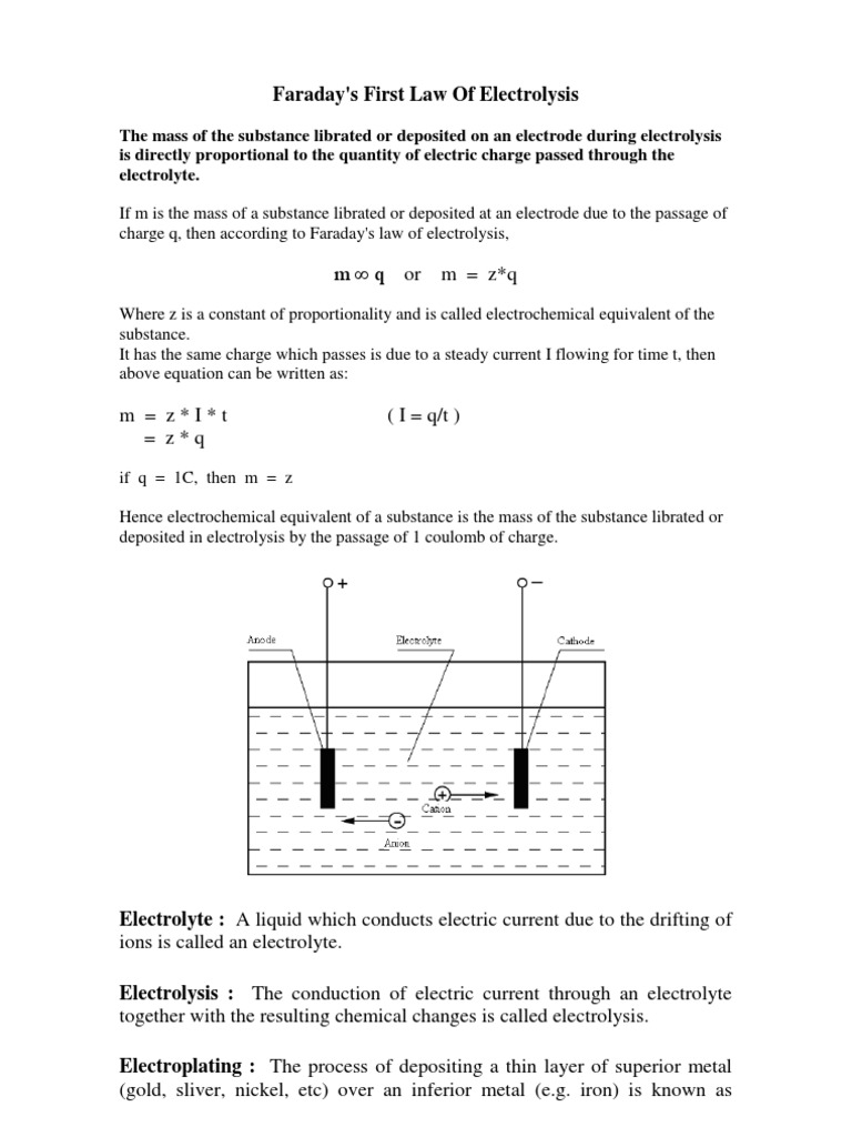 Faraday Law | PDF | Electrochemistry | Electric Current