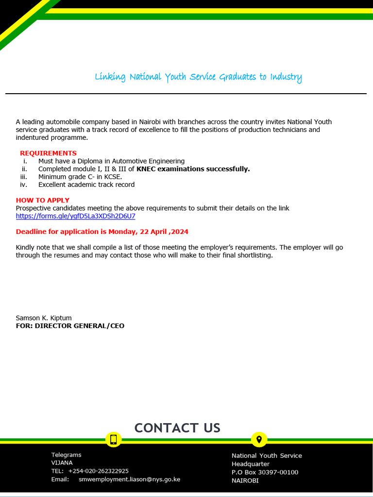 Production Technician Expression of Interest | PDF