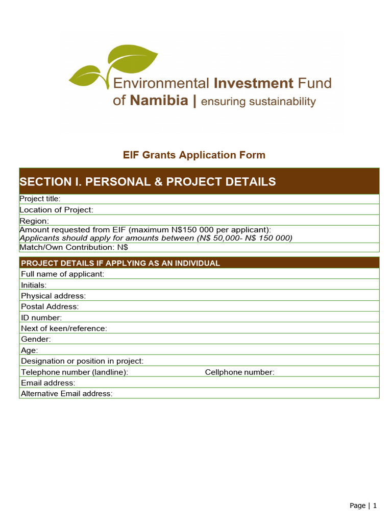 Uploads - Files - EIF Grants Application Form - 2025 Grants | PDF | Waste Management ...