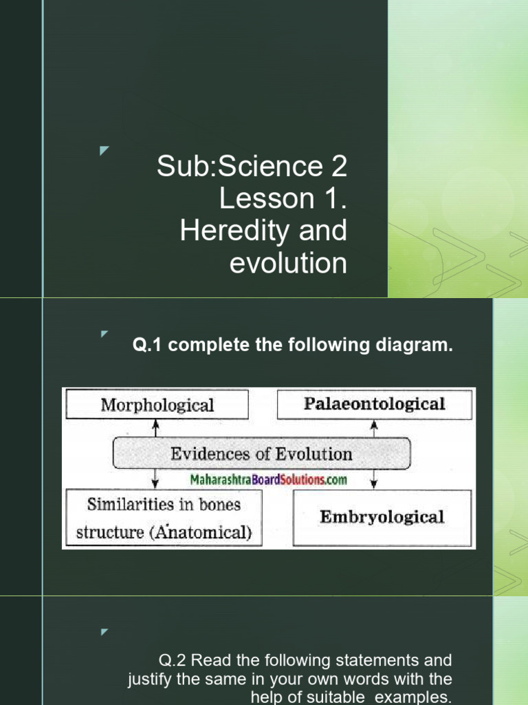 Sub:Science 2 Lesson 1. Heredity and Evolution | PDF