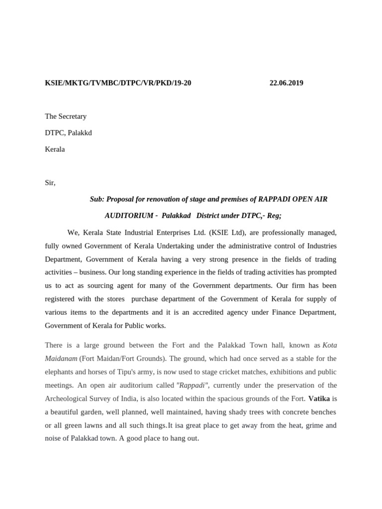 Rappadi Open Air Auditorium Letter | PDF
