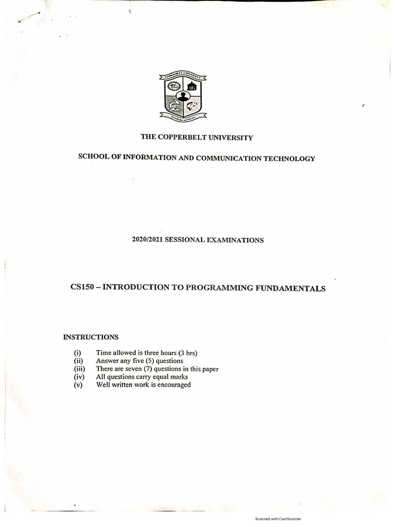 Cs 150 2020 - 21 - Sessional | PDF