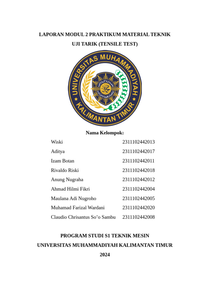Uji Tarik Material Teknik 2024 | PDF