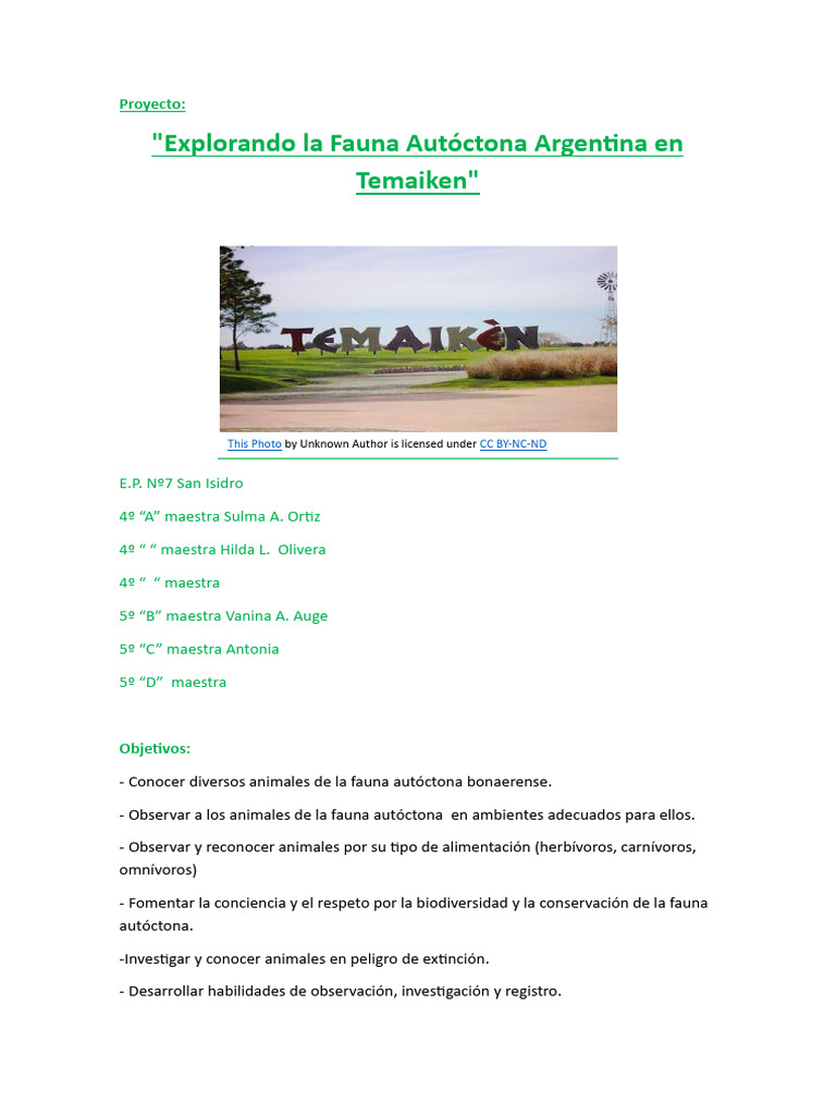 Fauna Autóctona Argentina en Temaikén | PDF | Fauna | Habitat