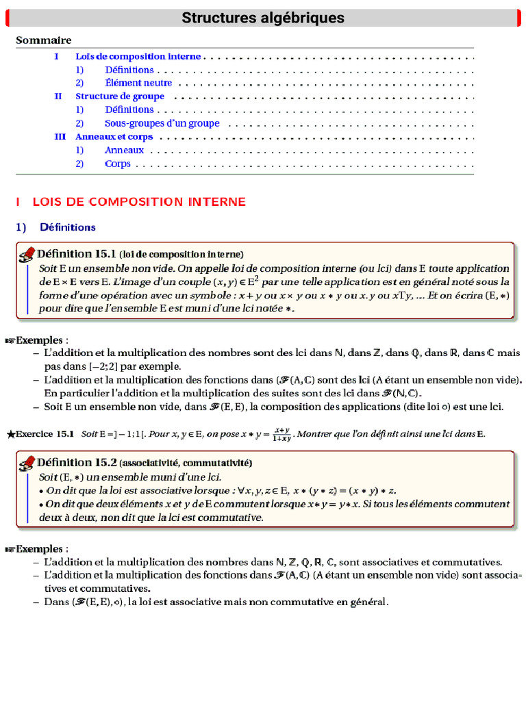 Structures Algébriques | PDF