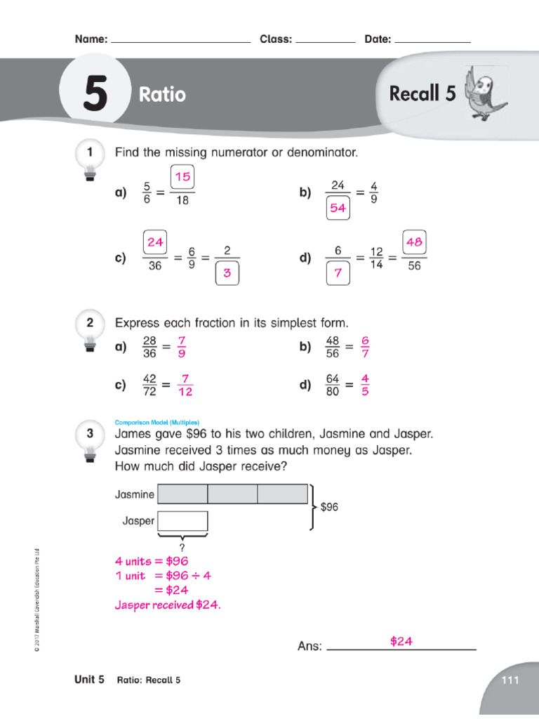 P5 - Unit 5 - Ratio | PDF