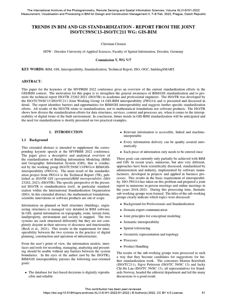 BIM and GIS Standardization Trends Report | PDF | Building Information ...