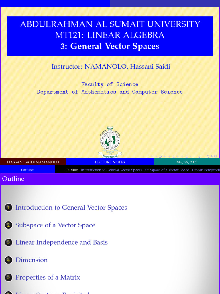 General Vector Spaces | PDF | Linear Subspace | Vector Space