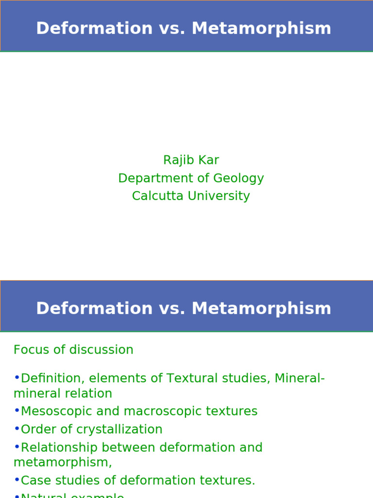 Deformation and Metamorphism Explained | PDF | Slate | Geology