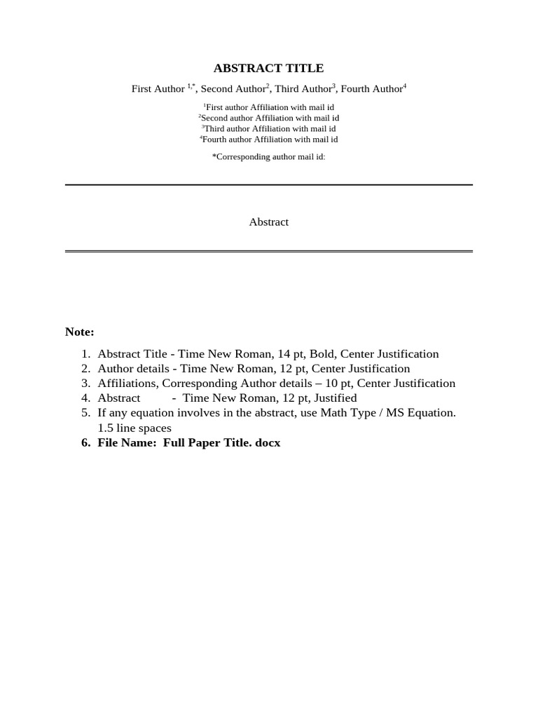 Abstract Template Pdf