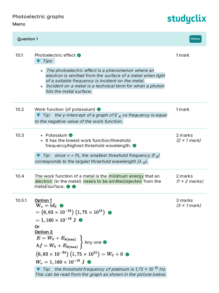 Photoelectric Effect Graphs and Analysis | PDF | Photoelectric Effect ...