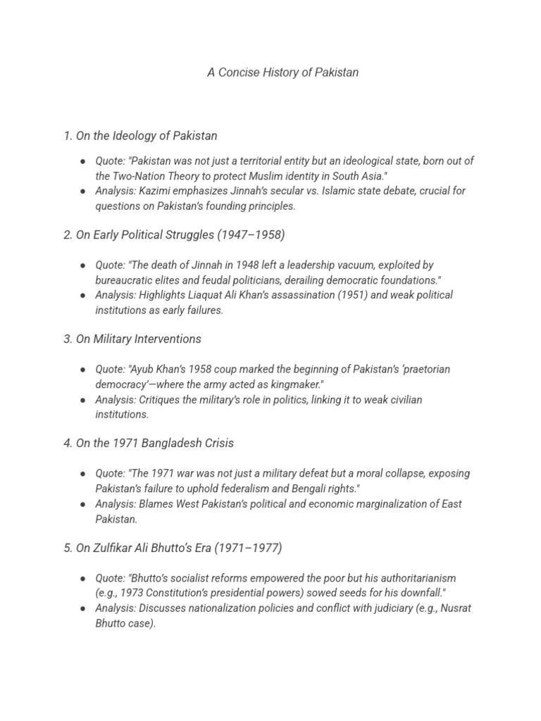 A Concise History of Pakistan | PDF | Zulfikar Ali Bhutto | Pakistan