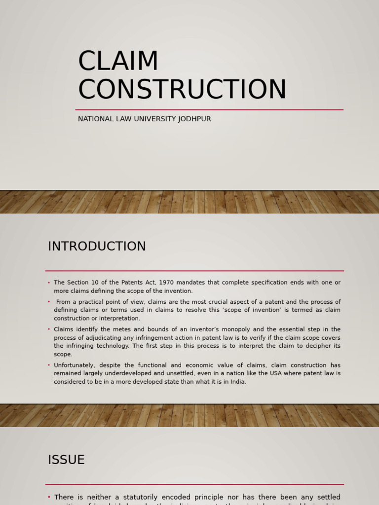 Claim Construction 2 | PDF | Intellectual Property Law | Patent Law