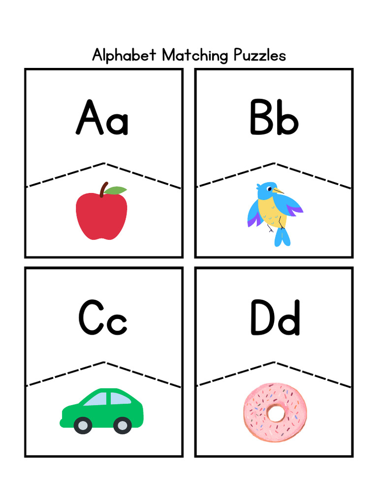 Colorful Alphabet Matching Puzzles Worksheet PDF | PDF