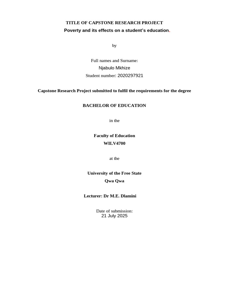 Capstone Research Template[1] | PDF | Poverty | Poverty & Homelessness