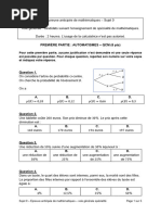 Sujet Brevet Math 2025 Étranger | PDF