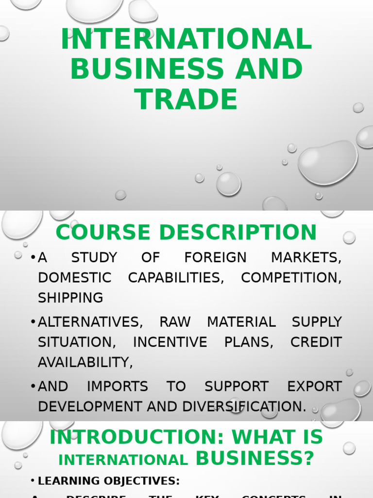 International Business and Trade | PDF | Globalization ...