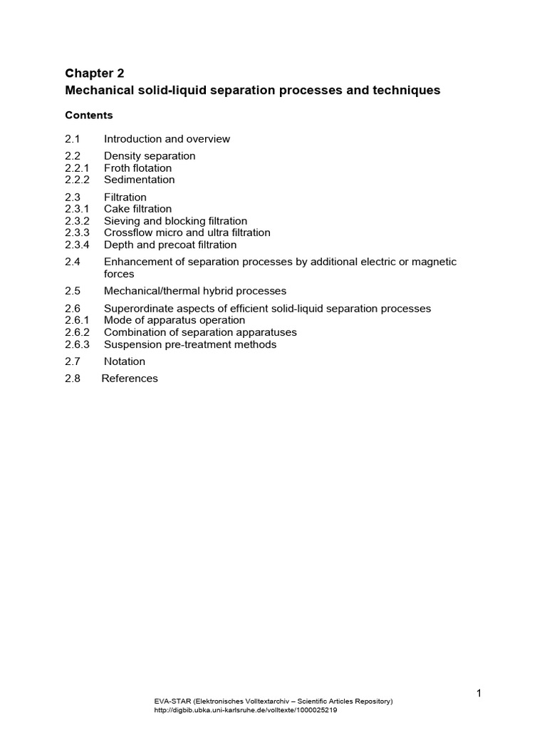 Mechanical Solid-Liquid Separation Processes and Techniques | PDF | Filtration | Centrifuge