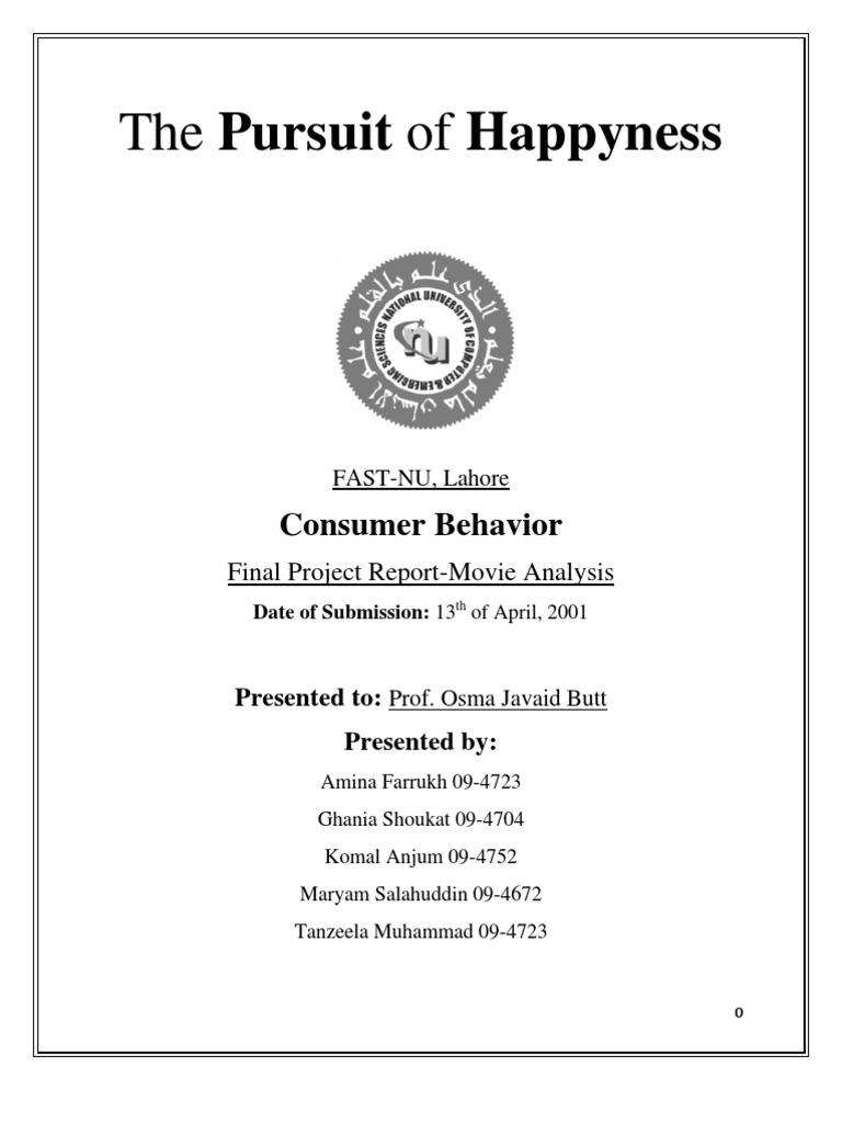 Consumer Behavior in Pursuit of Happyness | PDF | Consumer Behaviour ...