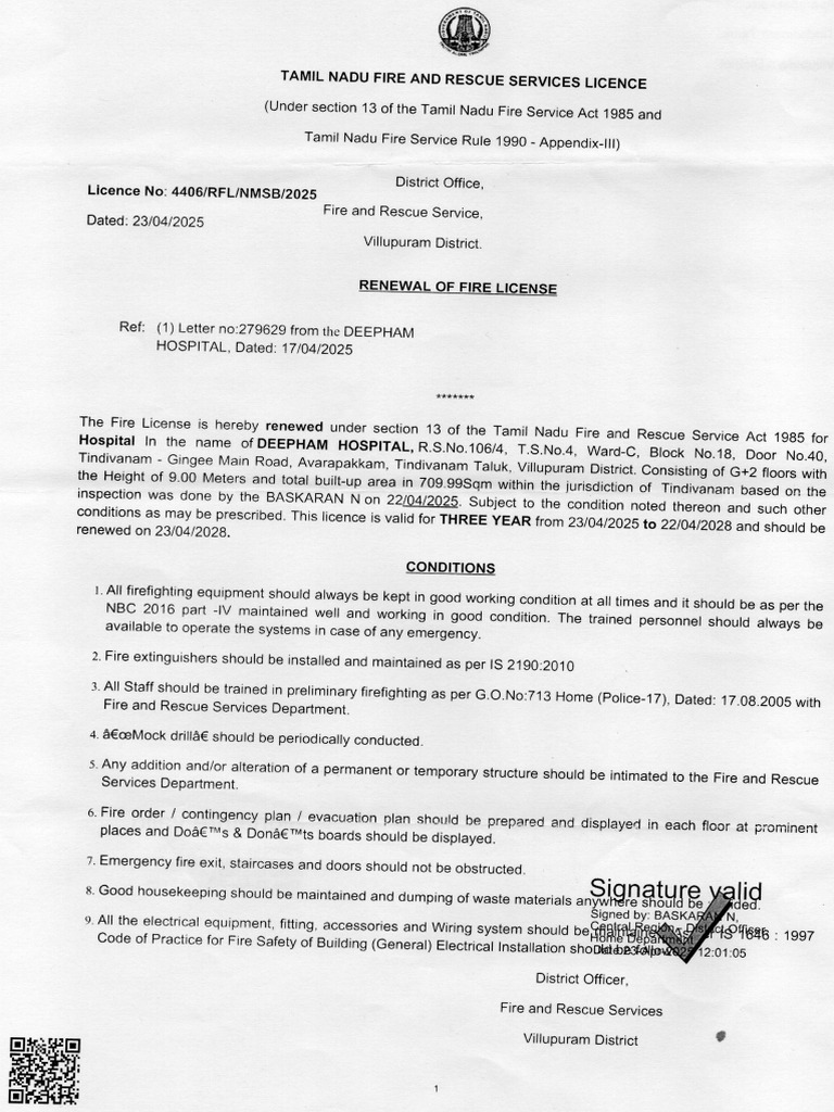 Fire Safety License | PDF