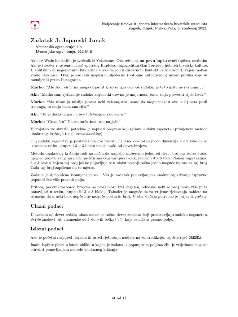 Zadatak J: Japanski Junak: Na Prvu Loptu | PDF