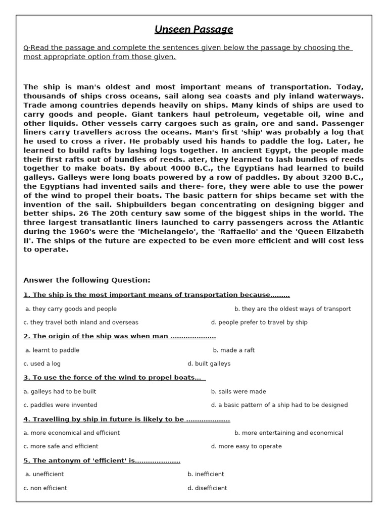 Unseen Passage | PDF | Ships | Galley