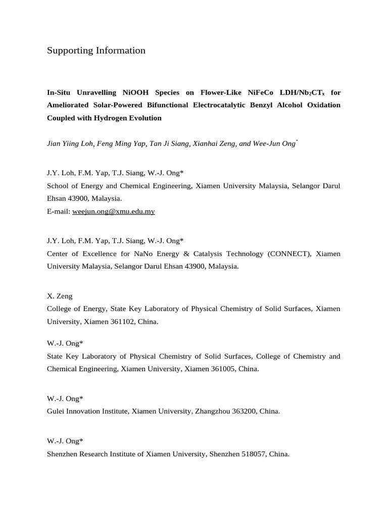 NiFeCo LDH/Nb2CTx for Solar Electrocatalysis | PDF | Physical Chemistry ...