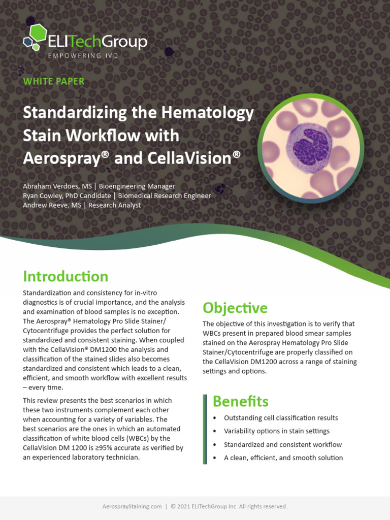 Standardizing Hematology Stain Workflow | PDF | Staining | Fixation ...