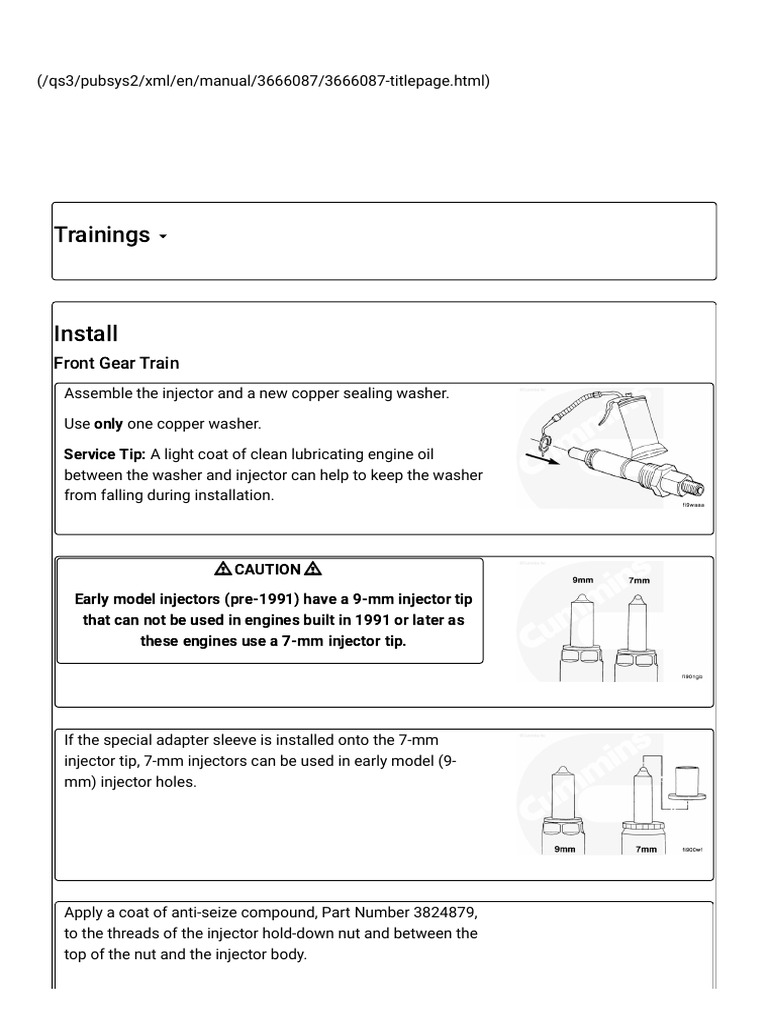 Injector Installation Guide for Engines | PDF