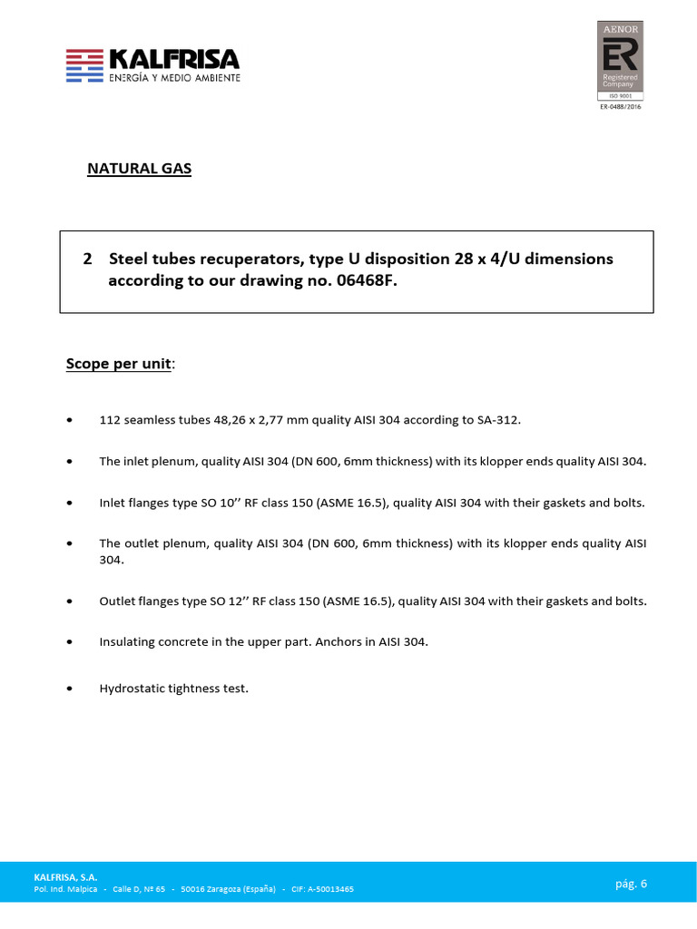 Natural Gas Steel Tube Recuperators | PDF